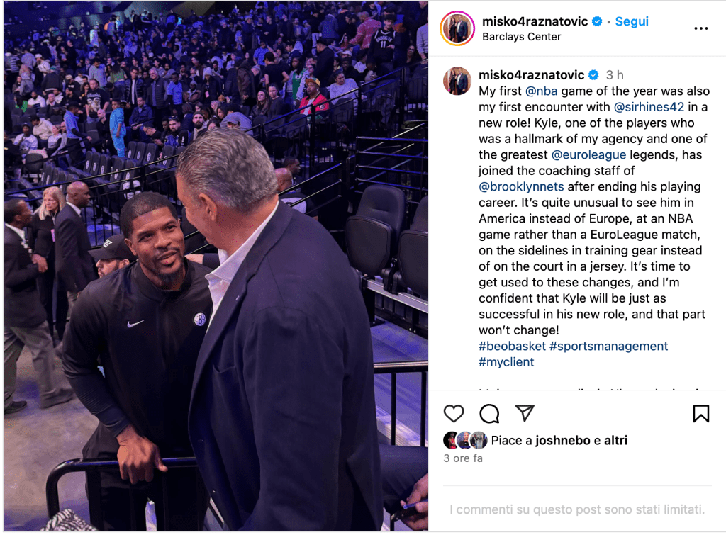 Kyle Hines nello staff dei Brooklyn Nets. L'incontro con il suo storico ...